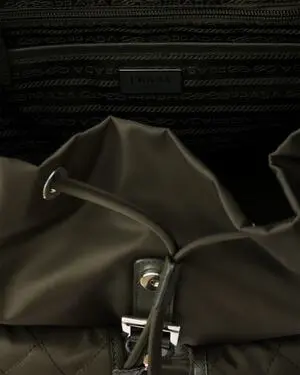 Prada Medium Quilted Re-nylon Backpack With Saffiano Leather Trim
