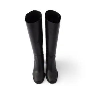 Prada Leather Knee High Boots