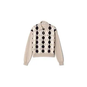 Miu Miu Cashmere Polo Sweater - Beige