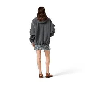 Miu Miu Fleece Zippered Hoodie Jacket