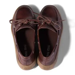 Miu Miu Leather Deck Shoes