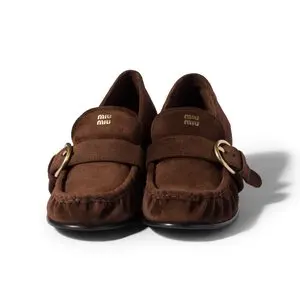 Miu Miu Suede Loafers With Buckle