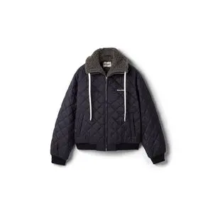 Miu Miu Technical Pongé Down Jacket - Navy