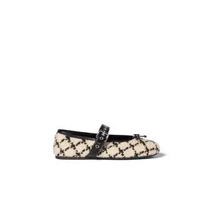 Miu Miu Bouclé Check Ballerinas