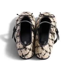 Miu Miu Bouclé Check Ballerinas