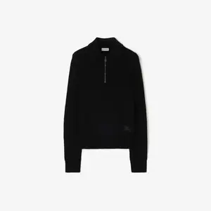 Burberry Long-sleeve Cashmere Polo Shirt - Black