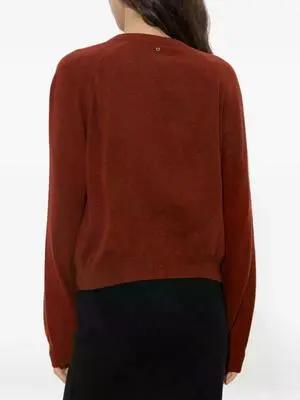 FERRAGAMO Leather-appliqué Cut-out Sweater