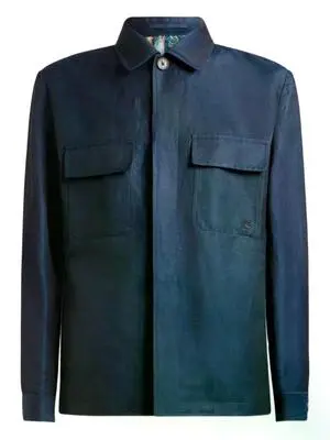 Etro Cashmere And Wool Cloth Overshirt - Blue