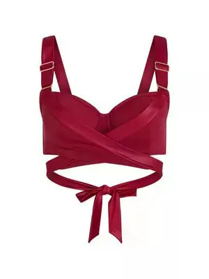 Marlies Dekkers Cross Strap Unpadded Balcony Bikini Top - Red