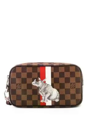 LOUIS VUITTON Pochette Volga Limited Edition Chapman Savane Damier Clutch Bag - Brown