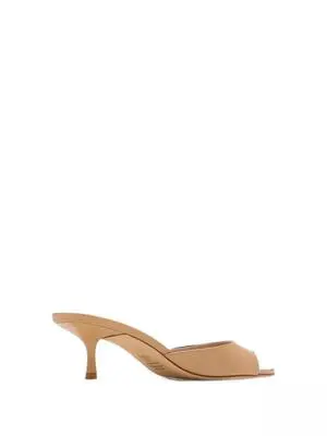 STUART WEITZMAN Lexington Patent Finish Kitten Heel Sandals