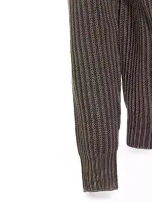 04651 / A TRIP IN A BAG Ribbed-knit Mock-neck Sweater - Brown