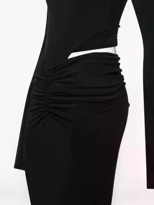 Andamane Heloise Cut-out Ruched Midi Dress - Black