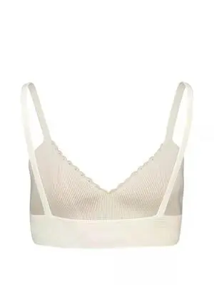 Escvdo Cima Scalloped Ribbed-knit Top - Neutrals