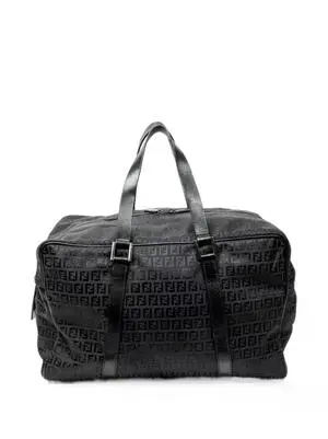 Fendi Collapsible Zucchino-pattern Travel Bag - Black