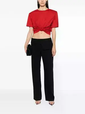 Magda Butrym Rosette-detail Cropped T-shirt - Red