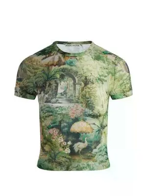 Alice + Olivia Tess Landscape-print T-shirt - Green