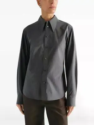 LEMAIRE Pointed-collar Shirt In Washed Cotton-silk