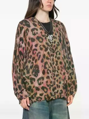 R13 Leopard-print Distressed Cardigan