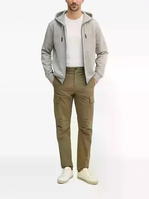 TRUSSARDI Logo-embroidered Zip-up Hoodie - Grey