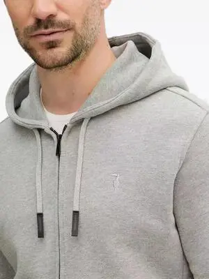 TRUSSARDI Logo-embroidered Zip-up Hoodie