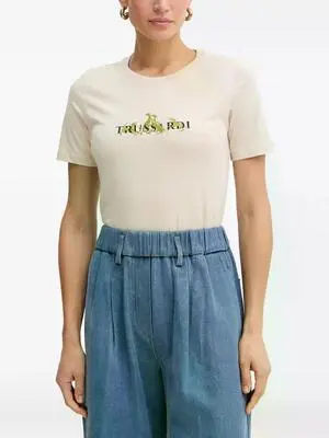 TRUSSARDI Logo-embroidered T-shirt