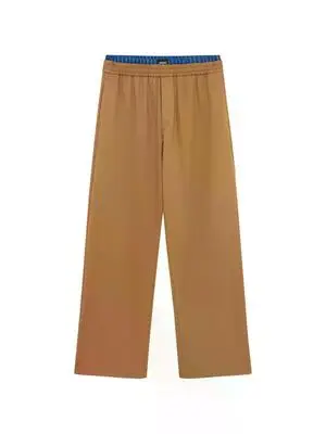MSGM Layered-waistband Straight-leg Trousers - Neutrals