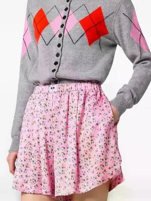 MSGM Argyle-pattern Button-up Cardigan