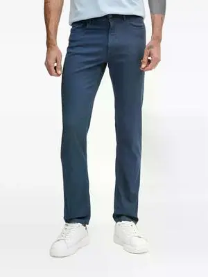 TRUSSARDI Logo-patch Straight-leg Trousers - Blue