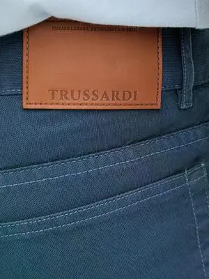 TRUSSARDI Logo-patch Straight-leg Trousers