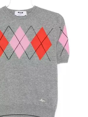 MSGM Argyle-pattern Short-sleeve T-shirt