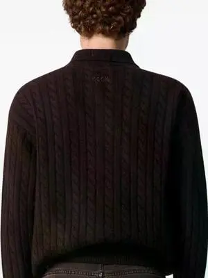 MSGM Cable-knit Polo Shirt
