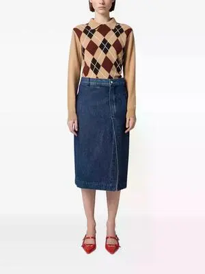 MSGM Slit-detail Midi Skirt
