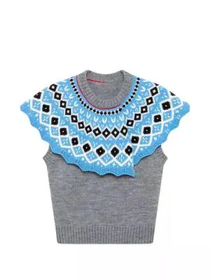 MSGM Ruffled-detail Tank Top - Grey