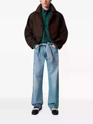 MSGM Pinstripe-pattern Cropped Shirt