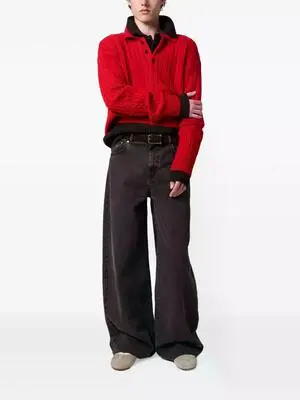 MSGM Cable-knit Polo Shirt