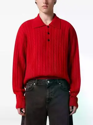 MSGM Cable-knit Polo Shirt
