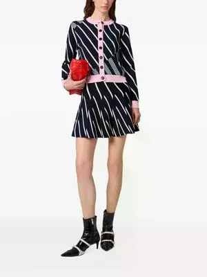 MSGM Diagonal-stripe Mini Skirt - Blue