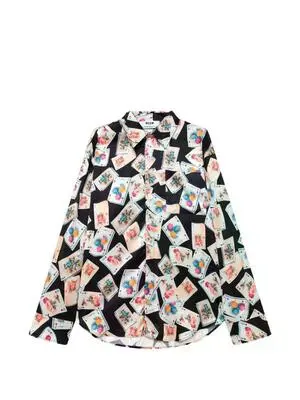 MSGM Playing-card-print Button-down Shirt - Black
