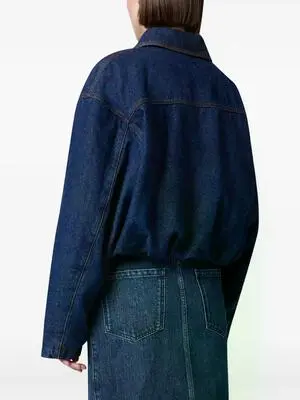 MSGM Logo-embroidered Denim Jacket