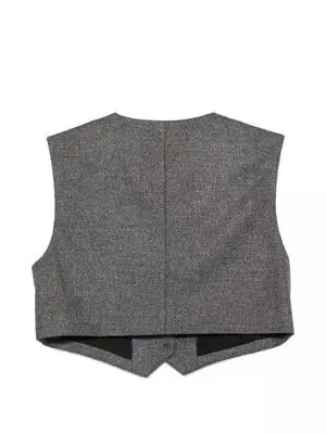MSGM Cropped Button-up Waistcoat - Grey