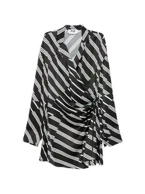 MSGM Striped Mini Dress - Black
