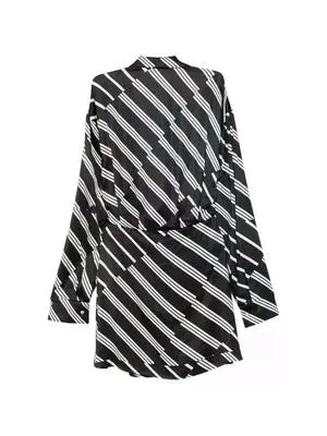 MSGM Striped Wrap Mini Dress