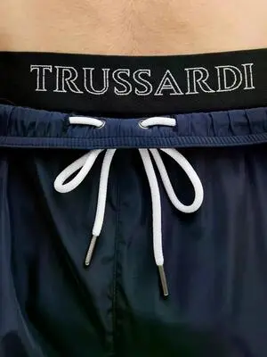 TRUSSARDI Logo-print Drawstring Swim Shorts - Blue