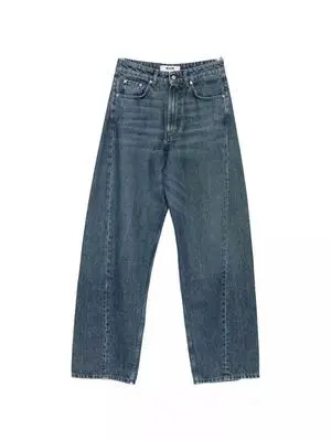 MSGM Logo-patch Wide-leg Jeans - Blue