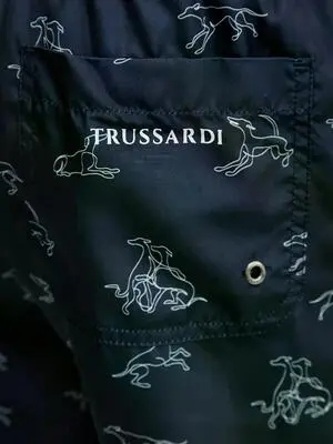 TRUSSARDI Greyhound-print Drawstring Swim Shorts