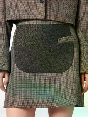 MSGM Houndstooth-pattern Patch-detail Mini Skirt