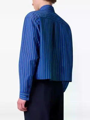 MSGM Vertical-stripe Cropped Shirt