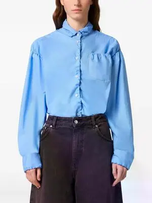 MSGM Ruched Chest-pocket Shirt