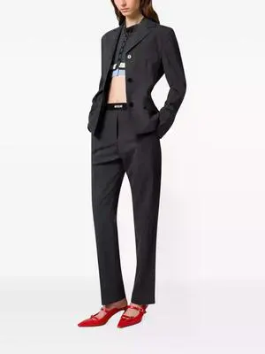 MSGM Logo-waistband Tailored Trousers